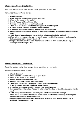 Guided reading questions for 'George's secret key to the universe ...