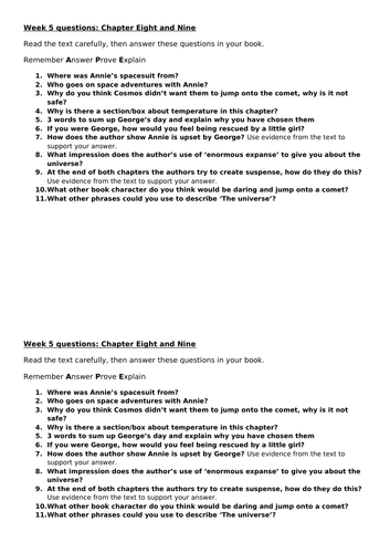 Guided reading questions for 'George's secret key to the universe ...
