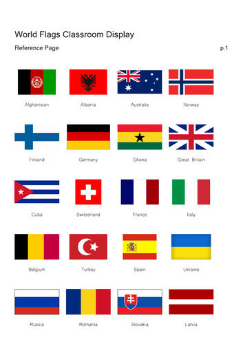 World Flags Wall Display | Teaching Resources