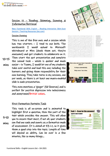 New Functional Skills English - Reading Interactive Skim-Scan Off ...