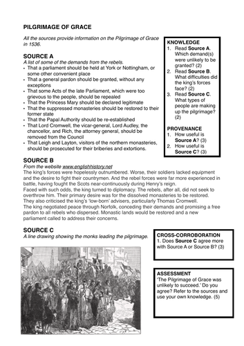 CE History Source questions 1485-1750 | Teaching Resources