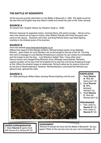 CE History Source questions 1485-1750 | Teaching Resources