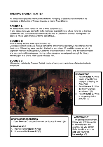CE History Source questions 1485-1750 | Teaching Resources