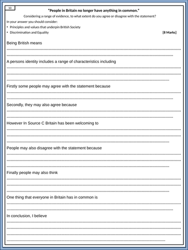 Citizenship GCSE AQA Digital Exam Paper | Teaching Resources