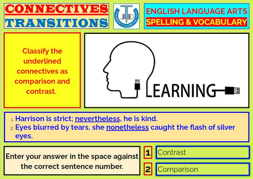 CONNECTIVES AND TRANSITIONS: 51 BOOM CARDS | Teaching Resources