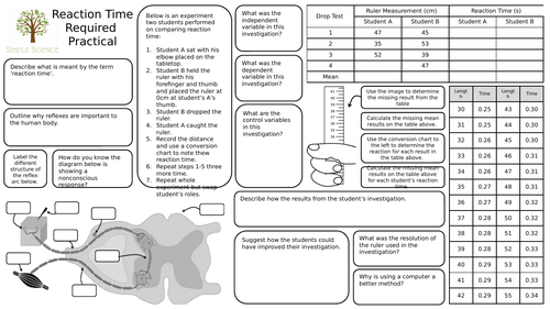 Reaction Time Required Practical Mat - AQA GCSE Biology | Teaching ... Reaction Time Required Practical Mat - AQA GCSE Biology | Teaching ...