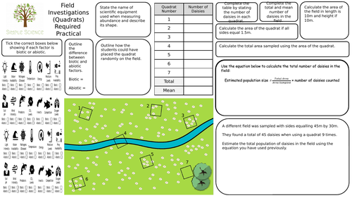 Quadrats (Field Investigations) Required Practical Mat - AQA GCSE ...