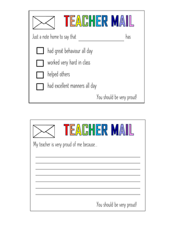 Teacher Mail | Teaching Resources