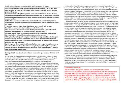 A Christmas Carol Grade 9 Response Scrooge's fears | Teaching Resources