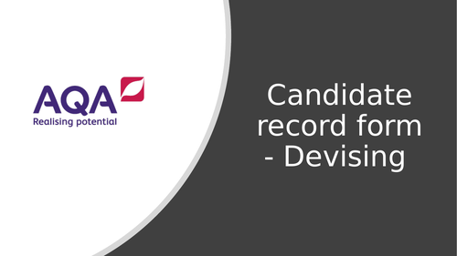 AQA Devising Log Presentation Guides | Teaching Resources