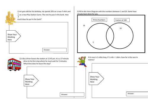 Mixed Word Problems 2 Year 5 and 6 | Teaching Resources