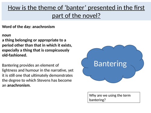 The Remains of the Day: Theme of Banter | Teaching Resources