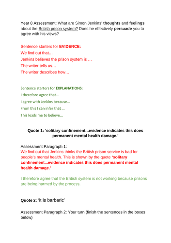 Evaluate Assessment Piece | Teaching Resources