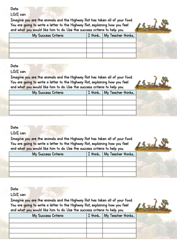 The Highway Rat Letter Writing Activities | Teaching Resources