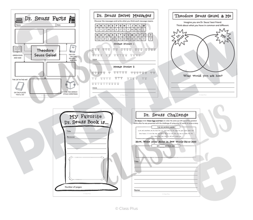 Dr. Seuss, Theodore Seuss Geisel: Craft and Worksheets | Teaching Resources