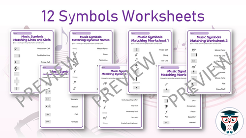 Music Symbols -Level 1 -Handouts and Worksheets -Print & Go -English ...