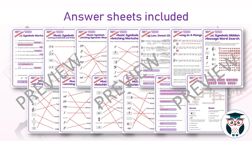 Music Symbols -Level 1 -Handouts and Worksheets -Print & Go -English ...