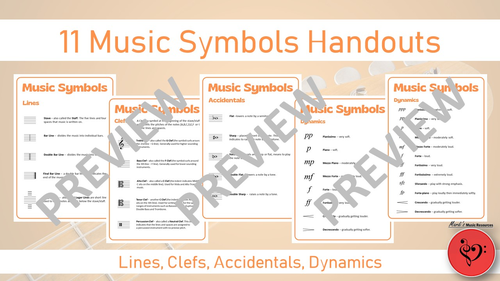 Music Symbols -Level 2 -Handouts and Worksheets -Print & Go -English ...