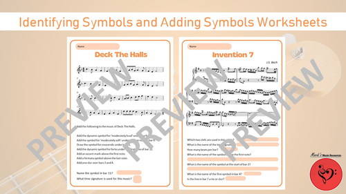 Music Symbols -Level 2 -Handouts and Worksheets -Print & Go -English ...