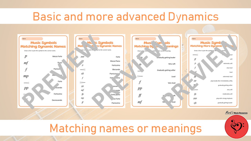 Music Symbols -Level 2 -Handouts and Worksheets -Print & Go -English ...