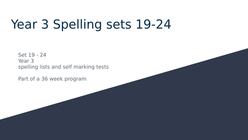 Year 3 self marking 36 week spelling program for UK Curriculum (Term 2 ...