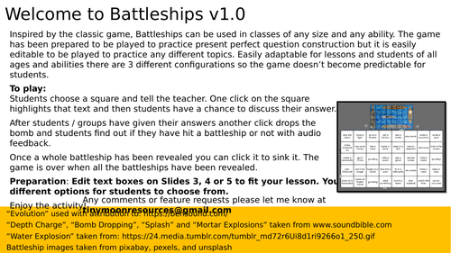 Battleships PowerPoint Template | Teaching Resources