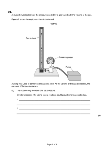 Pressure in gases (triple science) | Teaching Resources