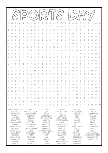 Sports Day Word Search | Teaching Resources