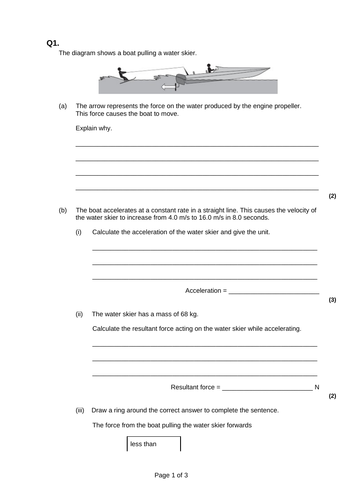 Newtons second and Third law | Teaching Resources