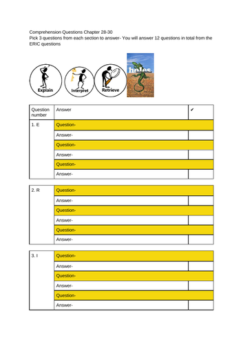 Holes- Online learning Bundle | Teaching Resources