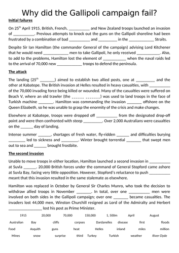 First World War - Gallipoli | Teaching Resources