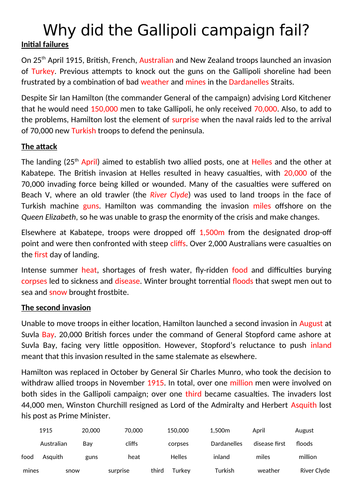 First World War - Gallipoli | Teaching Resources