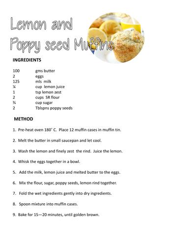 Baking Recipes Year 7/8 Food Technology KS3 | Teaching Resources
