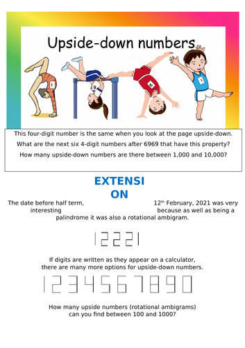 INVESTIGATING Upside-down numbers | Teaching Resources