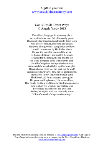 Easter Play script (for live or virtual use) and free Easter Poem (God ...