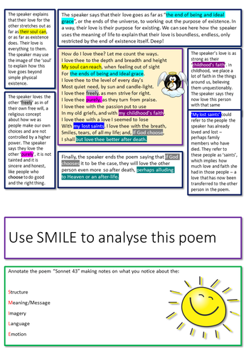 Sonnet 43 Poetry Analysis | Teaching Resources