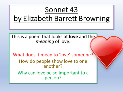 Sonnet 43 Poetry Analysis | Teaching Resources