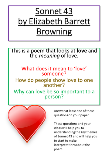 Sonnet 43 Poetry Analysis | Teaching Resources