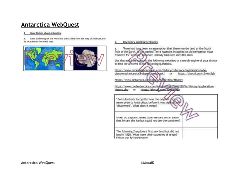 Antarctica WebQuest | Teaching Resources