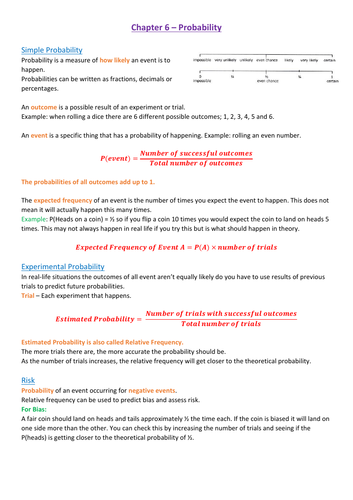 Probability Revision Notes (GCSE Statistics) | Teaching Resources Probability Revision Notes (GCSE Statistics) | Teaching Resources
