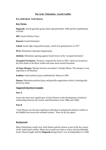 A level History; Conflict in the Middle East | Teaching Resources