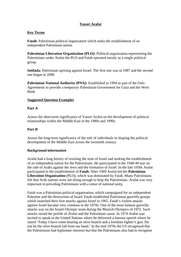 A level History; Conflict in the Middle East | Teaching Resources