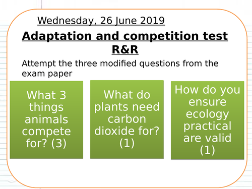 AQA GCSE Adaptations, Interdependence and Competition | Teaching Resources