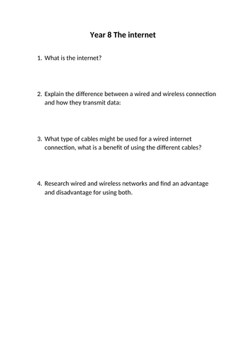 Computer Networks - The internet | Teaching Resources