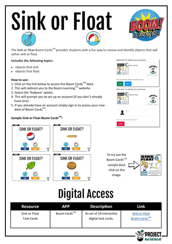 Sink or Float Boom Cards™ - Distance Learning | Teaching Resources