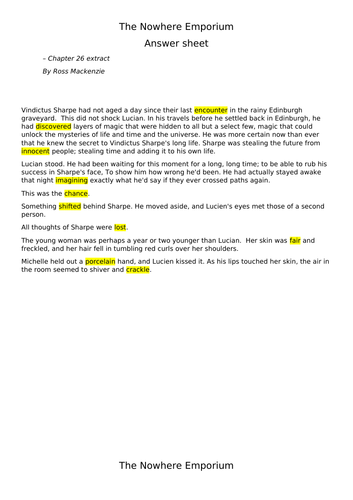 The Nowhere Emporium Book Study - Writing & Reading Units of Work ...