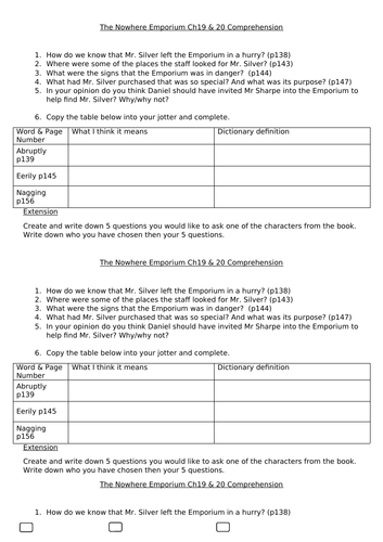 The Nowhere Emporium Book Study - Writing & Reading Units of Work ...