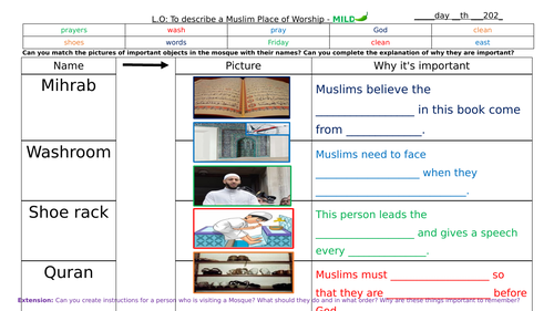 Muslim Places of Worship (Mosque) Lesson - KS1 RE | Teaching Resources