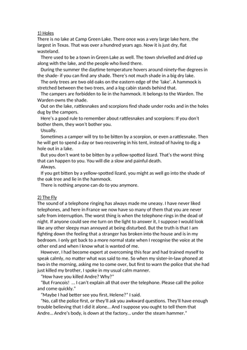 Analysing Narrative Openings (Inspiration for Creative Writing ...