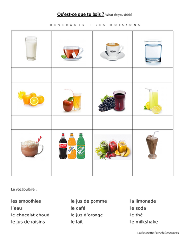 French food - drinks | Teaching Resources